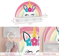 China Floating Shelf and Hooks Multifunctional Kids Coat Rack for Girls Bedroom Decoration for sale