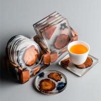 China Free Sample Charge Heat Insulation Sublimation Coasters with Wooden and Resin Material for sale