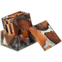 China Free Sample Charge Heat Insulation Sublimation Coasters with Wooden and Resin Material for sale