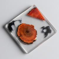 China Free Sample Charge Heat Insulation Sublimation Coasters with Wooden and Resin Material for sale