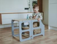 China Mail Packing Living Room Kitchen Tower 3in1 Foldable Step Stool Desk Slide for Kids for sale