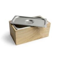 China Latest Wood Steel Countertop Insulated Compost Bin for Kitchen Food Waste Recycling for sale