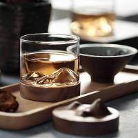 China 3D Carving Black Walnut Beech Wooden Cup Mat Coaster for Modern Style Creative Design for sale