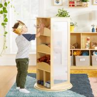 China Kids' Pretend Play Rotating Dress Up Storage with 2 Mirrors and Hooks in Modern Design for sale