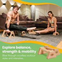 China Wooden Parallettes Push Up Bars PowerBars for Indoor Fitness Durable Handstand Trainer for sale