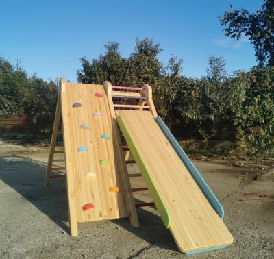 China 202404 Wooden Children's Slide Play Equipment for Climbing and Sliding at Amusement Park for sale