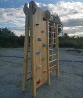 China 202404 Wooden Children's Slide Play Equipment for Climbing and Sliding at Amusement Park for sale