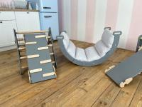 China Montessori Play Gym for Kids Handmade Furniture Solid Wood Toys Arch type Grid Net climbing frame indoor kids furniture for sale
