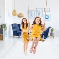 China Customized Logo Acceptable Gym Swing Set for Children Adult Kids Wood Tree Swing Seat for sale