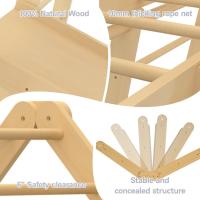 China Commercial 2 in 1 Triangle Climber with Ramp Wood Foldable Indoor Montessori Climbing Toys for sale