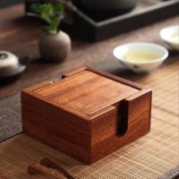 China All-Season Square Shape Sapele Wooden Coaster for Drink Cup Tea Customized for sale