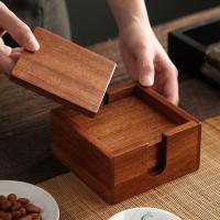 China All-Season Square Shape Sapele Wooden Coaster for Drink Cup Tea Customized for sale