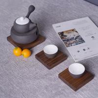 China Custom Square Walnut Blank Wooden Coaster for High Grade Snack and Tea Tray for sale