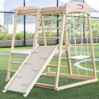 China Children Gymnastics Wooden Climbing Frame Climbing Rocks Net Ladder Pull Up Bar Play Tent Indoor for sale
