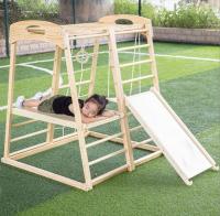 China Children Gymnastics Wooden Climbing Frame Climbing Rocks Net Ladder Pull Up Bar Play Tent Indoor for sale