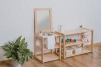 China Kids Learning Toy Eco-friendly Child Montessori Washbasin with Mirror and Extra Board for sale