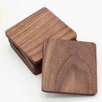 China Custom Logo Acceptable Walnut Cherry Wood Coaster for Eco-Friendly Minimalist Design Style for sale