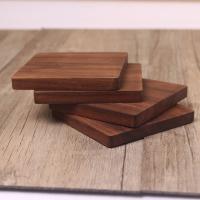 China Custom Logo Acceptable Walnut Cherry Wood Coaster for Eco-Friendly Minimalist Design Style for sale