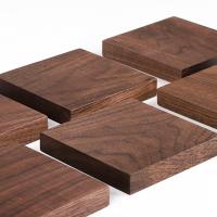 China Custom Logo Acceptable Walnut Cherry Wood Coaster for Eco-Friendly Minimalist Design Style for sale
