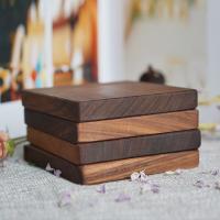 China Custom Logo Acceptable Walnut Cherry Wood Coaster for Eco-Friendly Minimalist Design Style for sale