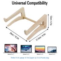 China Wooden Laptop Stand for Desk 11-14 Inch Compatible Detachable Notebook Holder Mount for sale