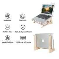 China Wooden Laptop Stand for Desk 11-14 Inch Compatible Detachable Notebook Holder Mount for sale