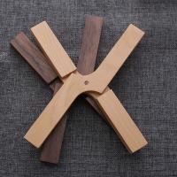 China Wood Plain Color Beech Walnut Cross X Shape Varnished Pot Mat Coaster for Kitchenware for sale