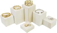 China Wooden Display Stand for Jewelry and Accessories 6 Pcs Square Risers in Burned Print for sale