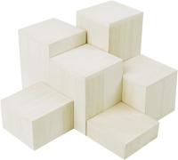 China Wooden Display Stand for Jewelry and Accessories 6 Pcs Square Risers in Burned Print for sale