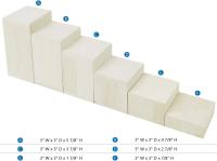China Wooden Display Stand for Jewelry and Accessories 6 Pcs Square Risers in Burned Print for sale
