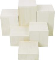 China Wooden Display Stand for Jewelry and Accessories 6 Pcs Square Risers in Burned Print for sale