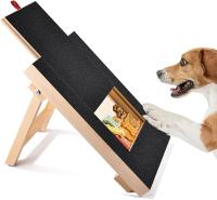 China Varnished Wooden Dog Scratch Pad with Removable Cover and Treat Box for Nail Trimming for sale