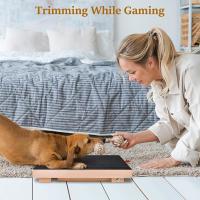 China Varnished Wooden Dog Scratch Pad with Removable Cover and Treat Box for Nail Trimming for sale