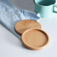 China Custom Stain Color Coasters Sustainable Round Beech Wood Drink Mats for Protection for sale