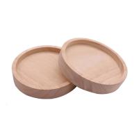 China Custom Stain Color Coasters Sustainable Round Beech Wood Drink Mats for Protection for sale