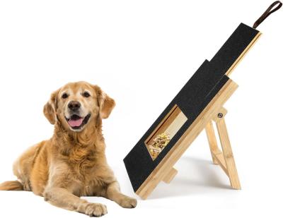China Household Wooden Dog Nail Care Scratch Pad with Snack Box Free Sample Charge for sale