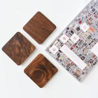 China 10x10x1.2cm Japanese Style Black Walnut Wood Coasters for Teapot and Cup Custom Made for sale