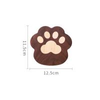 China Fashion Cat Claw Shape Walnut Cup Mat Coasters 11.5x12.5x1.2cm for Customized Logo for sale