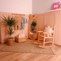 China Rustic Design Wooden Decorative Mirror for Children's Montessori Living Room Dressing for sale