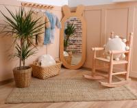 China Rustic Design Wooden Decorative Mirror for Children's Montessori Living Room Dressing for sale