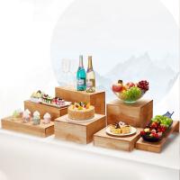 China 25x39cm Customized Designs Oak Wood Biscuit Cake Dessert Stand for Afternoon Tea Time for sale