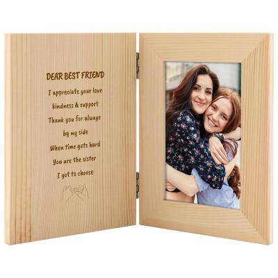 China Wooden Couples Photo Frame with Customized Laser Engraved Personalized Text for sale