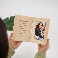 China Wooden Couples Photo Frame with Customized Laser Engraved Personalized Text for sale