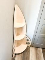 China Wooden Bookcase Printing laser engrave Montessori Toy Shelf for kids room Warehouse for sale