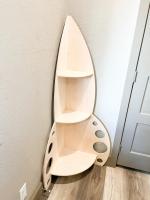 China Wooden Bookcase Printing laser engrave Montessori Toy Shelf for kids room Warehouse for sale
