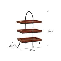 China Custom Wood 3 Tiers Cake Fruit Display Stand with Metal Frame Add a Touch of Elegance for sale