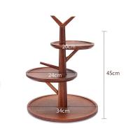 China Custom Wood 3 Tiers Cake Fruit Display Stand with Metal Frame Add a Touch of Elegance for sale