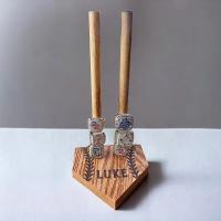 China Wooden Plain Color Stacked Sports Ring Display for Softball and Baseball Championship for sale