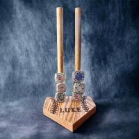 China Wooden Plain Color Stacked Sports Ring Display for Softball and Baseball Championship for sale