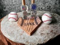 China Wooden Plain Color Stacked Sports Ring Display for Softball and Baseball Championship for sale